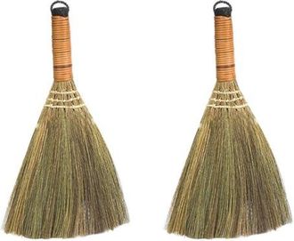 BESPORTBLE Lot de 2 mini balais en paille de riz - Petit balai à main - Balai de sorcière - Brosse ramasse-miettes - Brosse à farine - Brosse de table pour Broom