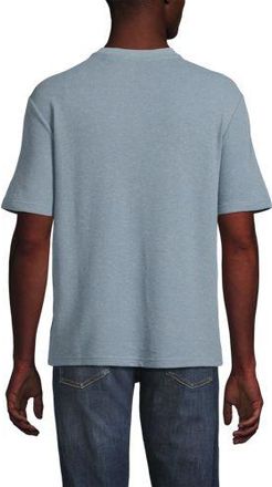 Lands End Premium Shirt mit Leinen und Waffelstruktur, Herren, Größe:44-46 regular, Blau, Leinen/Polyester-Mischung, by Lands End