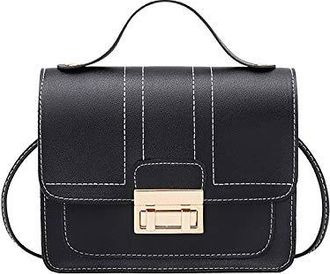 Generic Sac à bandoulière assorti à coutures - Sac à main coloré tendance pour femme - Sac à bandoulière pour homme, Noir, Taille unique