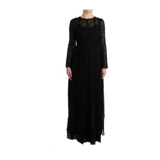 Dolce & Gabbana Floral Lace Sheath Seidenkleid - - Dresses - Damen - Schwarzk - XS