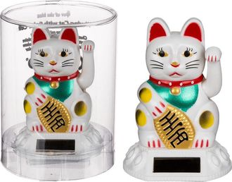 Out of the Blue Out of The Blue Maneki Neko Solar Winkekatze 8 cm weiß