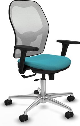 Piqueras y Crespo Jorquera Schreibtischstuhl mit 3D-Armen, h&ouml;henverstellbare Lendenwirbelst&uuml;tze, ausgestattet mit Syncro/Traslack und injiziertem Schaumstoff, Wei&szlig;/T&uuml;rk