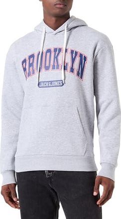 Jack & Jones Jjebradley Varsity Sweat &agrave; Capuche Sweatshirt, Gris Clair chin&eacute;, XXL Homme