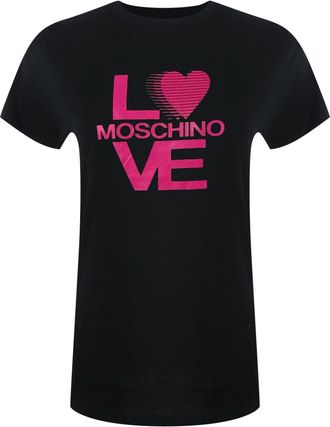 Moschino T-shirt Mit Auff&auml;lligem Logo (schwarz)