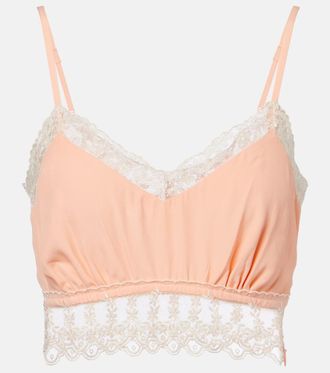 Simone Rocha Brassi&egrave;re en cr&ecirc;pe de Chine &agrave; dentelle