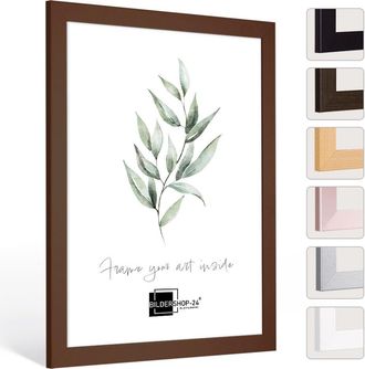 Bildershop-24 Bilderrahmen Monza in Braun (matt) in 29.7 X 42 Fotorahmen, Wechselrahmen, Posterrahmen, Puzzlerahmen