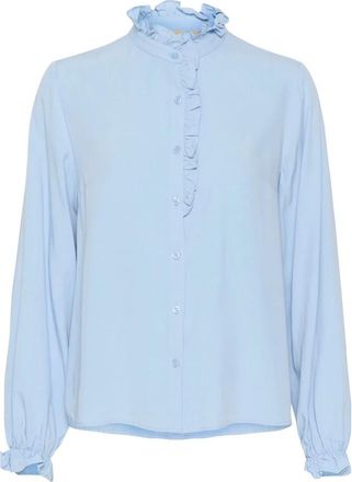 Cream Puff Sleeve Blouse Placid Blue - - Blouses & Shirts - Damen - Blau - 3XL