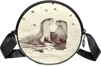 Generic Sac &agrave; bandouli&egrave;re rond rond pour femme, petit sac &agrave; bandouli&egrave;re avec fermeture &eacute;clair et bretelles r&eacute;glables