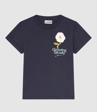 Ganni Tee Shirt Basic Baby Fit Phantom