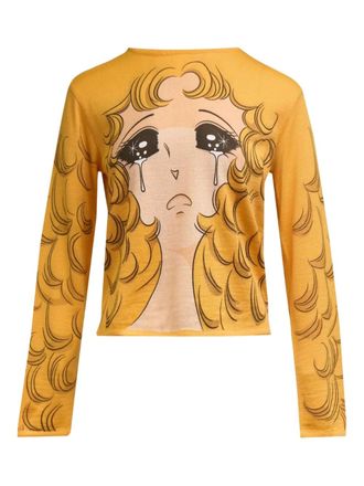 pushBUTTON t-shirt Crying Girl à manches longues - Jaune
