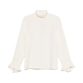 Alberto Biani Ivory Glocken&auml;rmel Hochgeschlossenes Hemd - - Blouses & Shirts - Damen - Beige - L