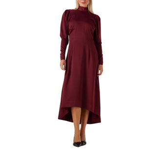 Copenhagen Muse Burgunder Midi-Kleid f&uuml;r vielseitigen Stil - - Dresses - Damen - Rot - S