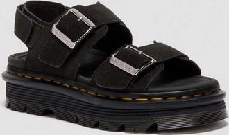 Dr. Martens Suède Zebzag Wildleder Sandalen in Schwarz, Größe: 36