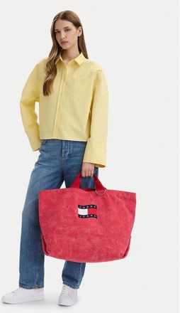 Tommy Jeans Handtasche Tjw Wave Flag Med Tote AW0AW18466 Korallenfarben