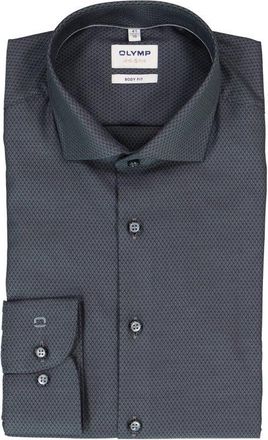 Olymp Herren Hemd grau Baumwoll-Stretch