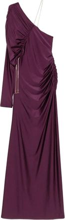 DANAMÉ robe longue à une épaule - Violet