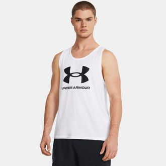 Under Armour Logo Tanktop für Herren Weiß / Schwarz 3XL