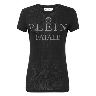 Philipp Plein Femme, Tops, Noir, Taille: 36 FR T-Shirt Col Rond