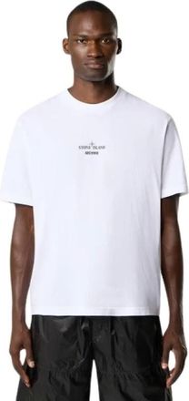 Stone Island Homme, Tops, Blanc, Taille: L T-Chemises