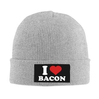 Generic Slouch Beanie pour Homme, I Love Le Bacon, Extensible Chapeau Tricot&eacute;, Tricoter Chapeau pour Adultes, Cyclisme, Ski