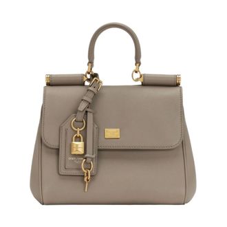 Dolce & Gabbana Femme, Sacs, Beige, Taille: ONE Size Détail Or Sac Bandoulière Amovible