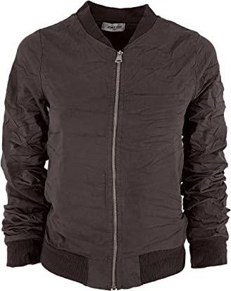 JOPHY & CO. Veste Bomber Femme Raggrinzita avec fermeture &eacute;clair et poches (cod. 9376), Marron, S