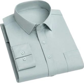 Generic Chemise &eacute;lastique &agrave; manches longues pour homme, coupe ajust&eacute;e, chemise formelle de bureau couleur unie, 1006-tl09, XXL