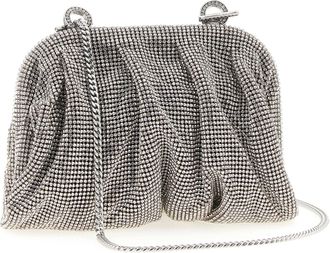 Benedetta Bruzziches Crystal-Embellished Aluminum Mesh Clutch - Silver