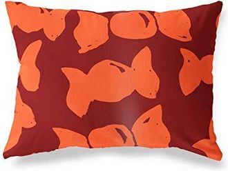 Bonamaison Le Jardin du Lin Kissenbezug Zierkissenbezug Orange-Bordeaux Kissenbezug, Für Bett, Auto, Sofa, Haus, Wohnzimmer, Schlafzimmer, Dekoration, 45x60 Cm -