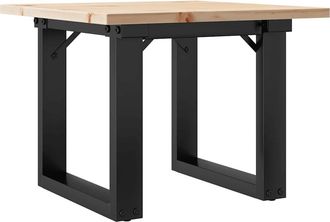 Generic Esstisch mit Naturholzplatte und Schwarzem Metallrahmen, Quadratischer K&uuml;chentisch Im Industriestil, Anwendbar f&uuml;r Kleine R&auml;ume, Fr&uuml;hst&uuml;cksecken und E