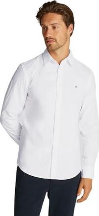 Tommy Hilfiger Chemise Homme Flex Poplin Kent Collar Business, Blanc (Optic White), 3XL
