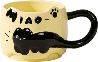 Generic Katzentasse Lustig, Halloween Tasse Katze, 350ml Teetasse Groß, Kinder Erwachsene Keramik Coffee Mug Kaffeetassen,Cute Mug Katze Tasse Kinder Erwachse