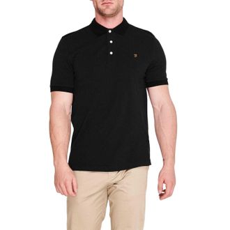 Farah Poloshirt f&uuml;r Herren, Baumwolle, kurz&auml;rmlig (Schwarz)