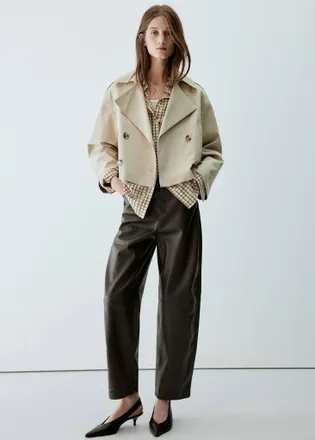 Mango TROUSERS BARRELPU kaki - Femme - 42 - MANGO