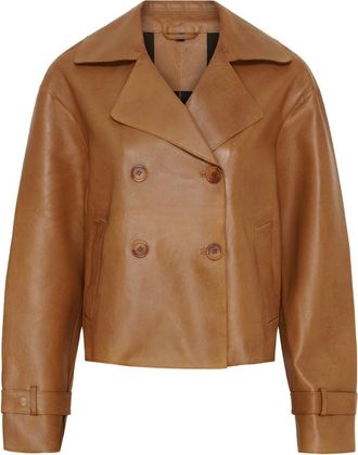 Notyz Notyz - Trench-coat court en agneau - Femme - Vestes - Brun - Taille: 46 FR