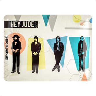 Nostalgic Art Retro Blechschild, 15 x 20 cm, Fab4 - Hey Jude - Geschenk-Idee f&uuml;r Musik-Fans, Original Lizenzprodukt (OLP), aus Metall, Vintage Design, Blechschilder