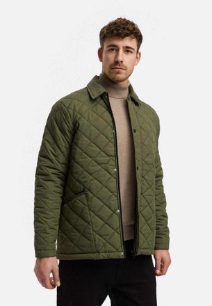 Indicode Steppjacke Herren INDram Herrenjacke Daunen-Optik Leichte Steppjacke mit Cordkragen und Druckknöpfen