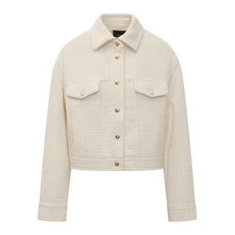 Pinko Cropped Tweed Jacke - - Jackets - Damen - Wei&szlig; - M
