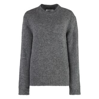 Jil Sander Femme, Pulls, Gris, Taille: 40 FR Pull Ras du Cou en Laine dAlpaga