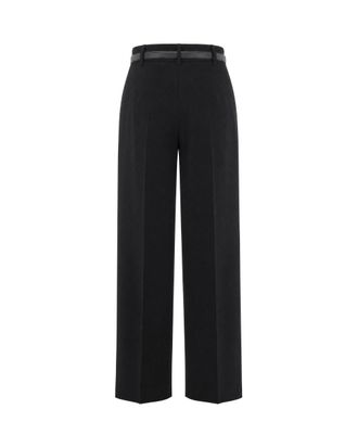 Max Mara Virgin Wool Wide-Leg Trousers - Black