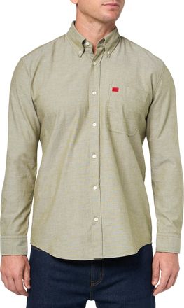 HUGO BOSS Herren Slim Fit Langarm Oxford Button Down Hemd, Selleriegrün, XL