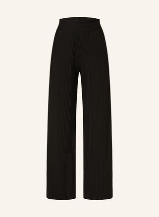 Mrs & Hugs Mrs & Hugs Marlenehose Aus Jersey Mit Plissees schwarz