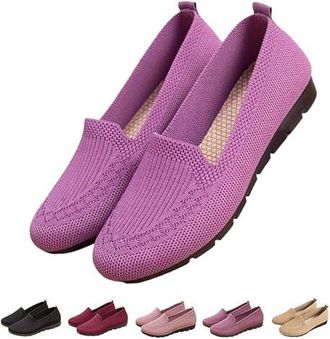 Generic Chaussures en tricot &agrave; enfiler pour femme, tige en maille respirante, mocassins orthop&eacute;diques confortables, l&eacute;gers et antid&eacute;rapants, pour un usage quo