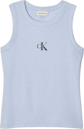 Calvin Klein Jeans Femme, Tops, Bleu, Taille: 40 FR SL Monogram Rib Tank
