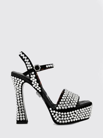 Philipp Plein Sandales &agrave; plateforme en daim avec talon haut et strass