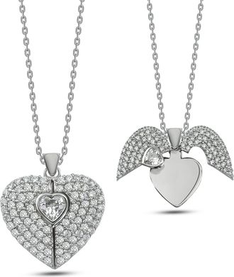 Dkeniz Dkeniz Halskette 925 Sterling Silber Herz-Kette