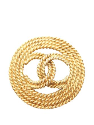 Chanel 1980-1990 vergoldete CC Rope Brosche