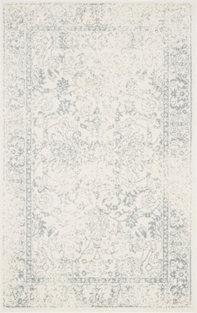 Safavieh Distressed Teppich f&uuml;r Wohnzimmer, Esszimmer, Schlafzimmer - Adirondack Collection, Kurzer Flor, Elfenbein und Schiefer, 91 X 152 cm