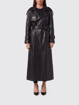 Philipp Plein Trench-coat crois&eacute; en cuir dagneau avec ceinture