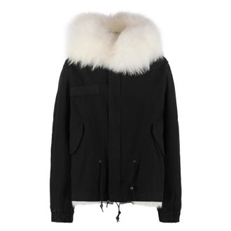 Mr & Mrs Italy Hooded Short Parka - - Jackets - Damen - Schwarzk - S
